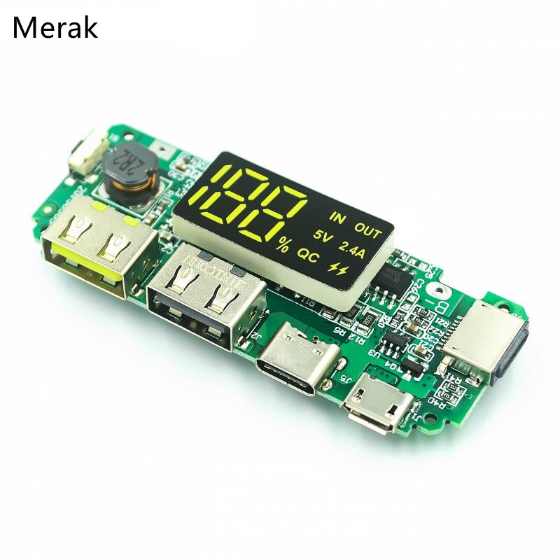 LED Dual USB 5V 2.4A 2A 1A Micro/Type-C USB 18650 Charging Module ...