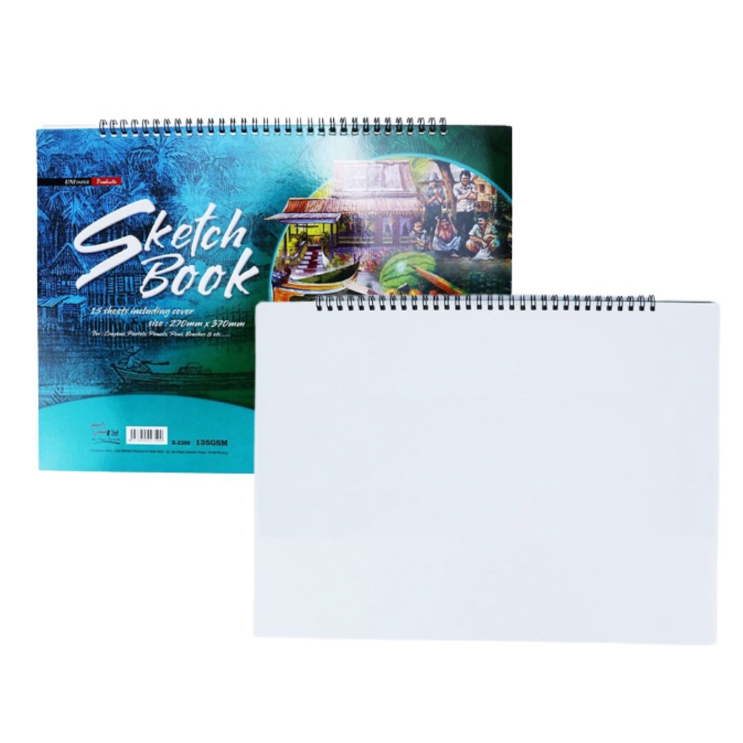 Uni Paper A4/A3/B5/B4 Rings Sketch Book Wire-O Binding Drawing Block ...