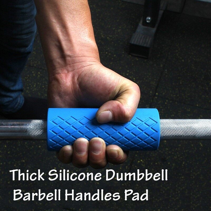 1Pc Dumbbell มือจับบาร์เบลหนา Fat Handle ดึงยกน้ำหนักสนับสนุนซิลิโคน ...