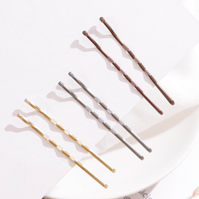 100 Pcs/Set 5cm Black Gold Hairpins for Women Lady Bobby Pins Invisible ...