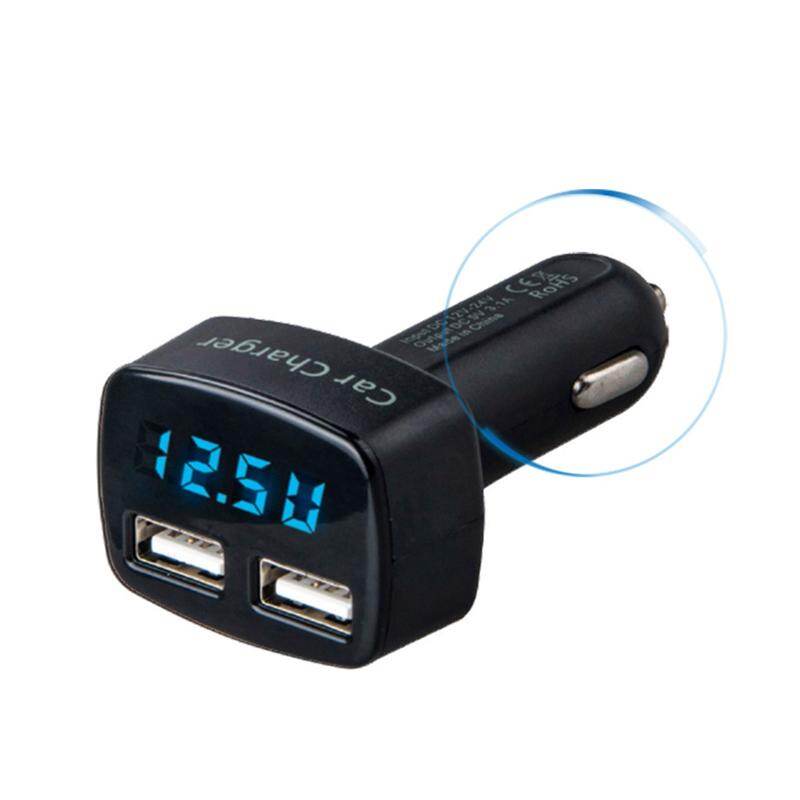 4 In 1แบบ Dual USB Car C Harger ดิจิตอลจอแสดงผล LED DC 5โวลต์3.1A อะแดป ...