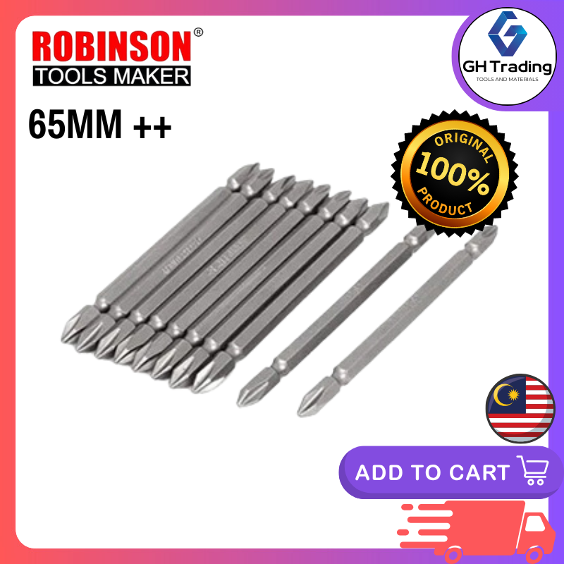 ROBINSON 1PC Screwdriver Bits PH2 Plus Head Screw Bit Double Cross ...