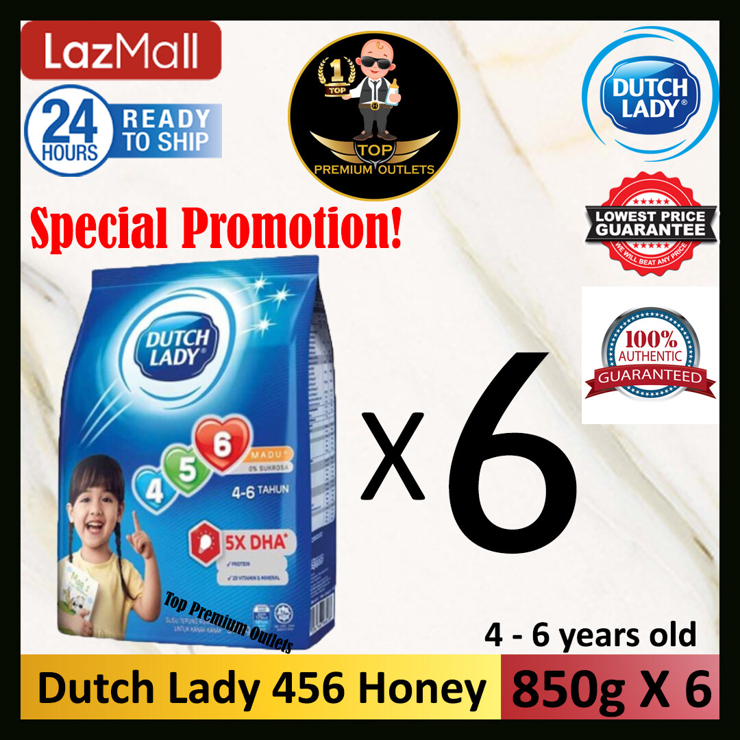 Dutch Lady 456 (Biasa / Madu / Coklat) (850g X 6) Exp: 02/2024 (Plain ...