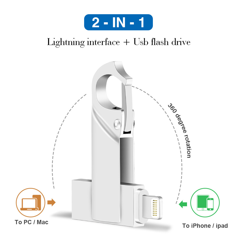 Key Usb แฟลช Pendrive 256GB 512GB 1TB 2-In-1 Lightning ยูเอสบีไดรฟ์ ...