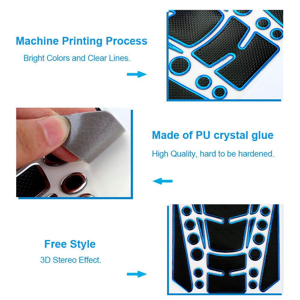 Motorcycle Tank Stickers Gas Oil Fuel Tank Pad Protector 3D Motor ...