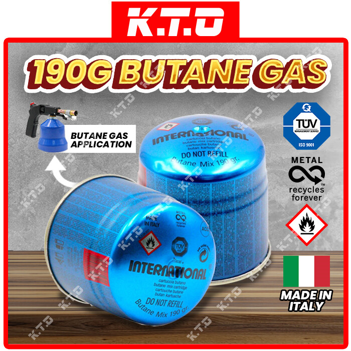 International 190g Portable Butane Gas Catridge Bunsen Burner Refill ...