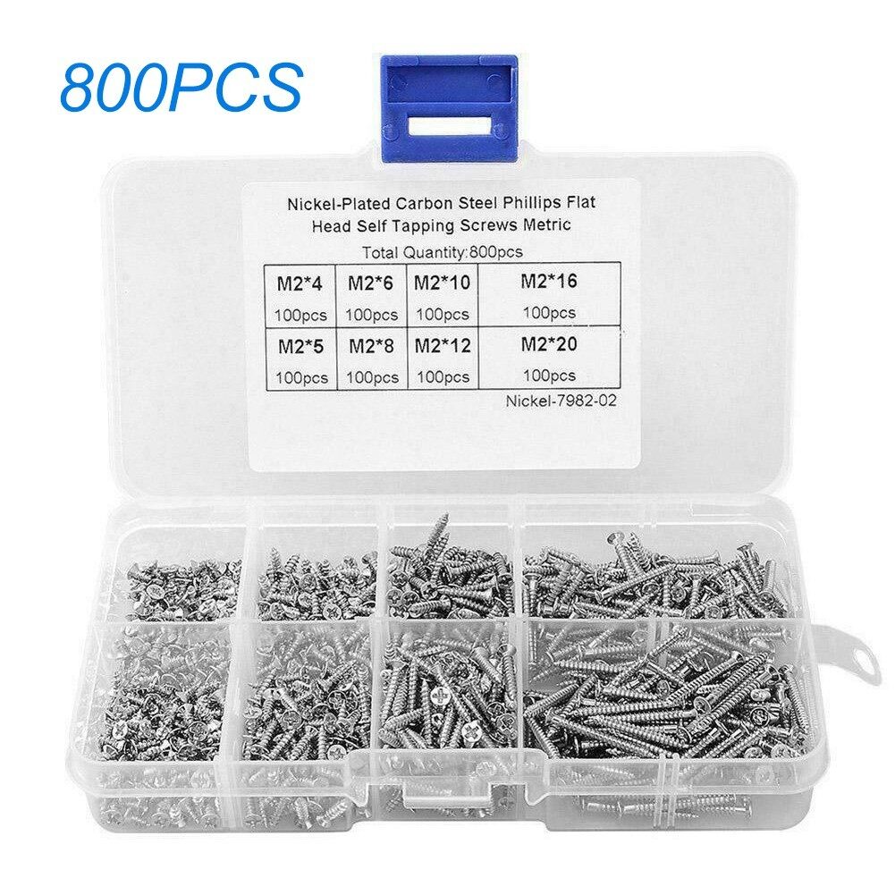 1 * Plastic Storage Box Screw Assorted 800Pcs/set Kit Lock Nut Wood M2 ...