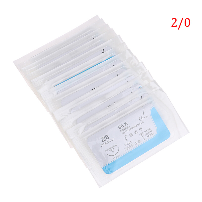 6/12PCS Dental Surgical Needle Silk Medical Thread Suture Surgical ...