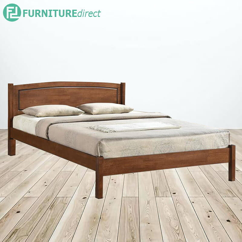 LOFT Design THOMAS white painted wooden bed frame katil queen kayu | Lazada