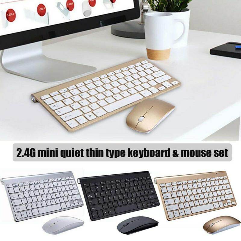 Slim Wireless Keyboard And Mouse Set Waterproof 2.4G For PC Computer ...