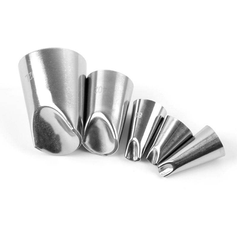 Jiam Hot Sale 5pcs Petal Stainless Steel Icing Piping Nozzle Cream Tips ...
