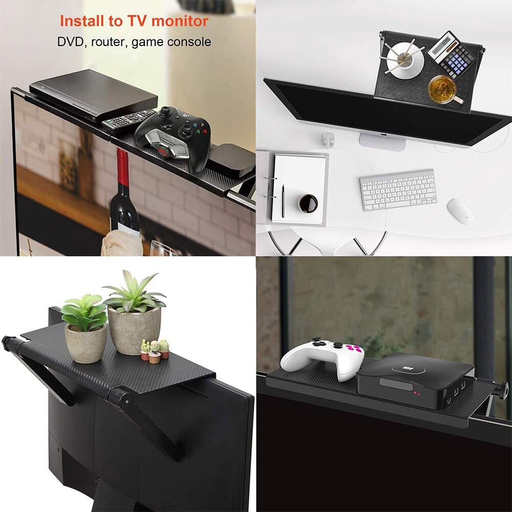Adjustable TV Screen Top Shelf Organizer Bracket Stand Monitor Top ...