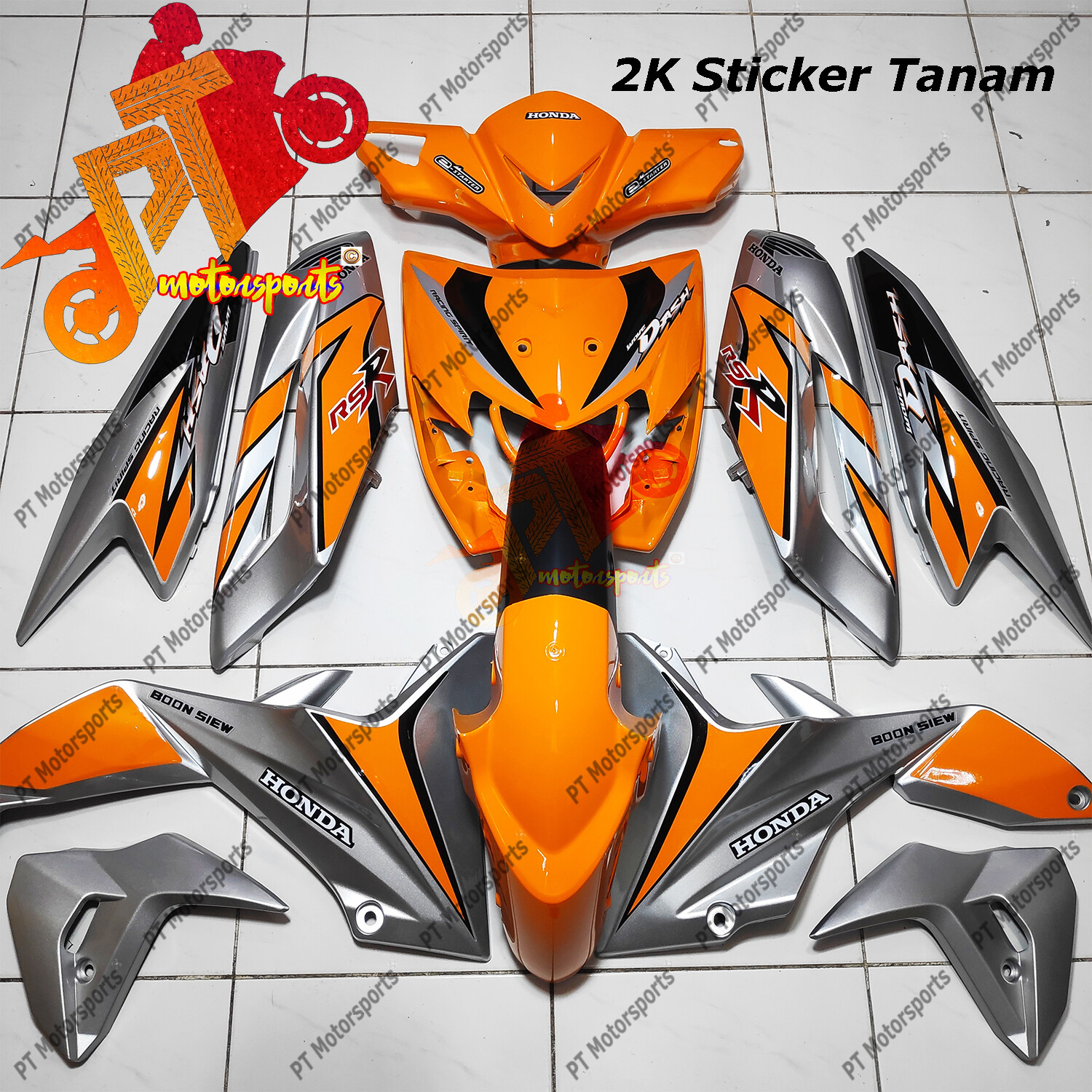 Honda Dash V1 Cover Set Orange Silver- Sticker Complete | Lazada