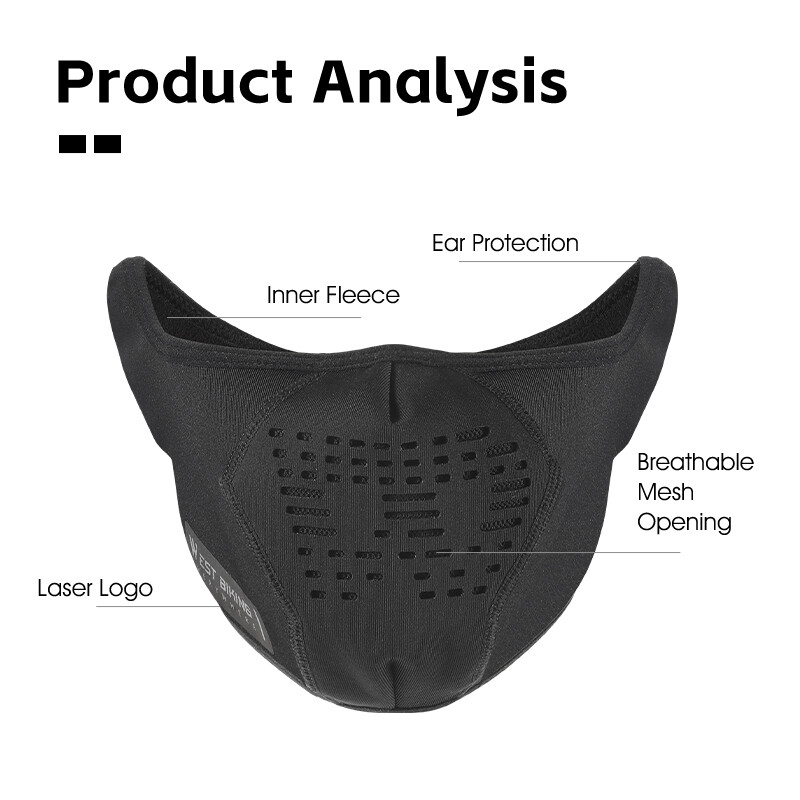 WEST BIKING Winter Outdoor Cycling Windproof Thermal Mask Fleece Face ...