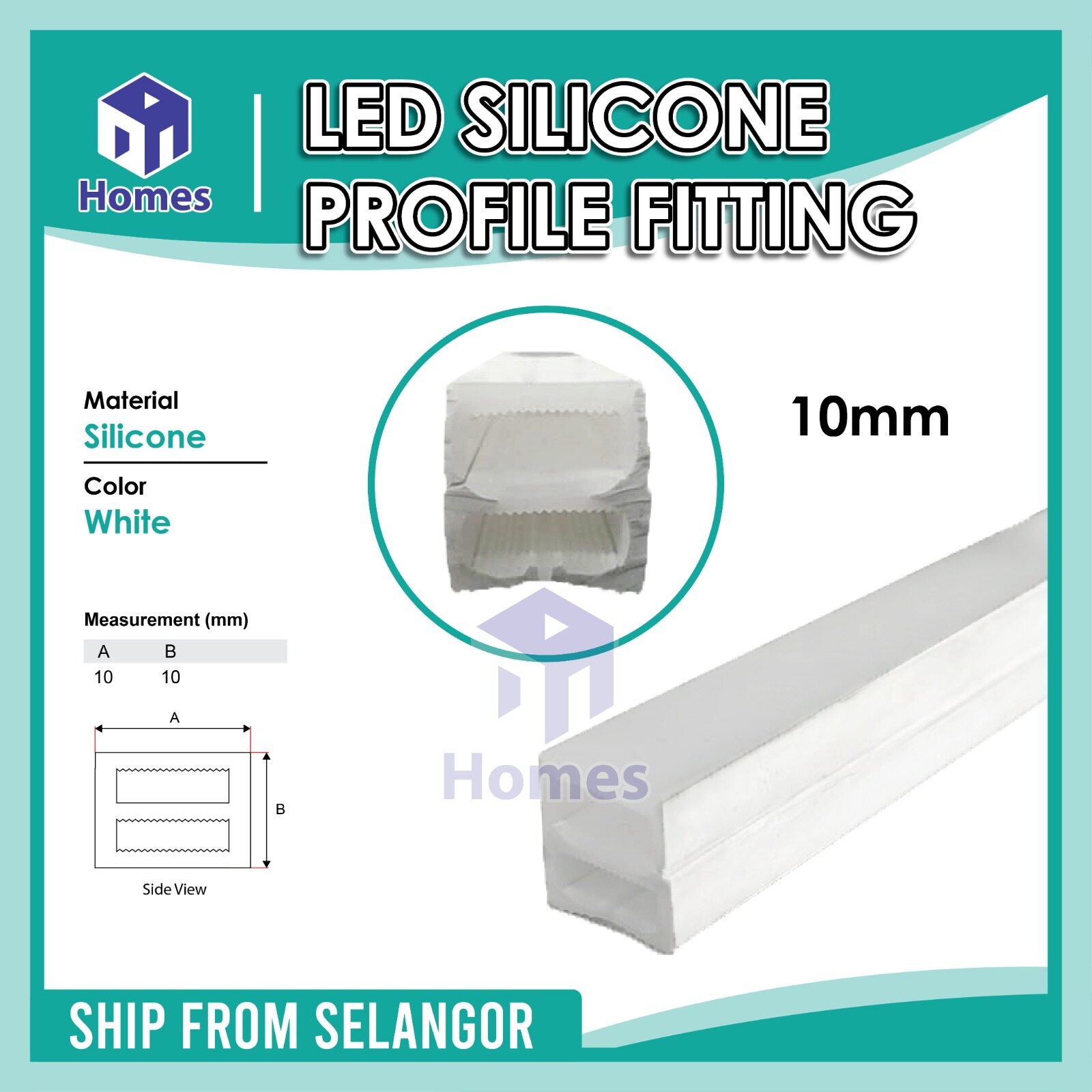 LED Silicone Channel Strip Light Rubber Silicone Casing Profile Track ...