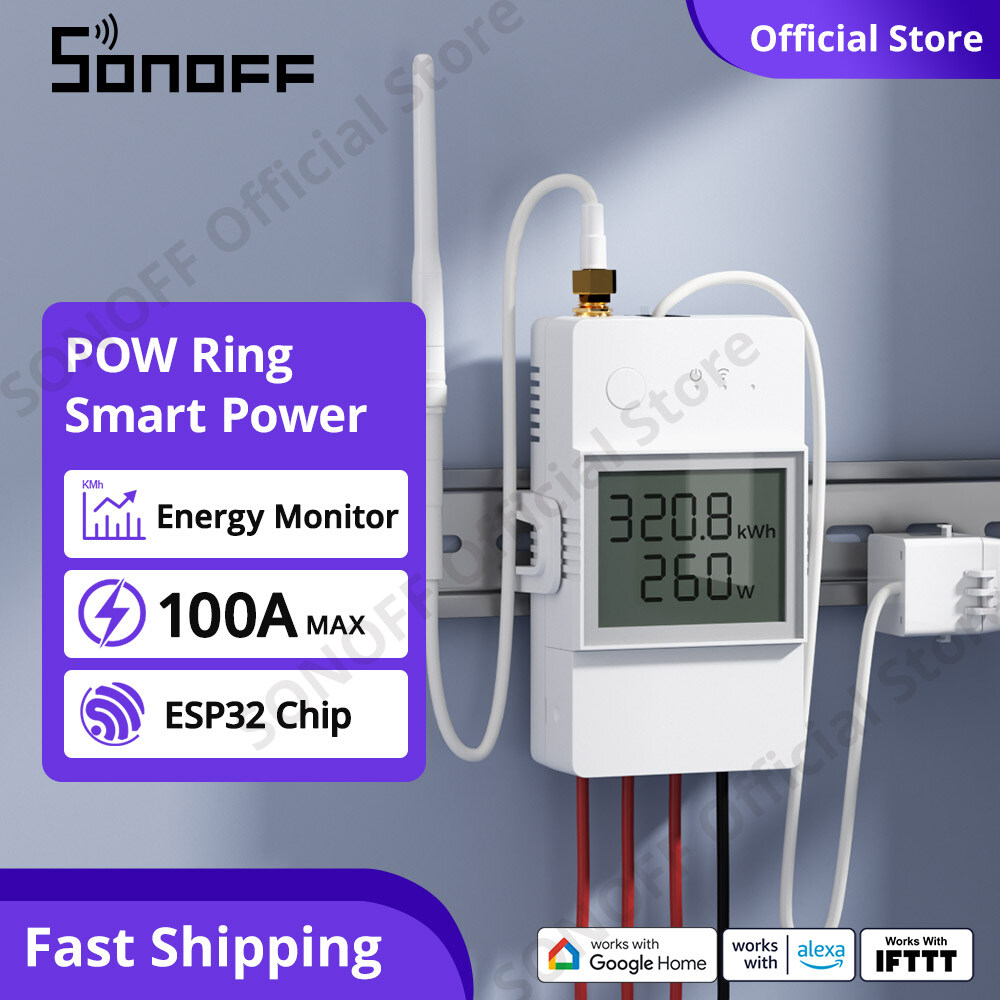 SONOFF POWCT POW Ring Smart Power 100A Max Meter WiFi Energy Monitoring ...