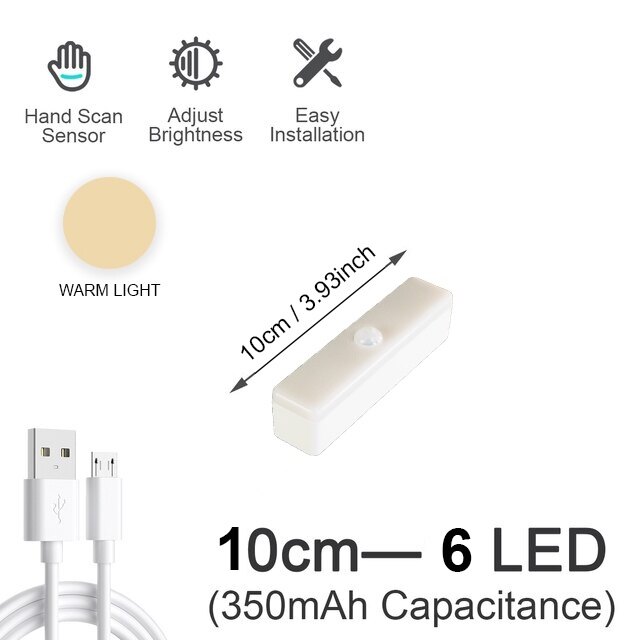 Motion Sensor Light Rechargeable LED Light Night Light for Cabinet ...