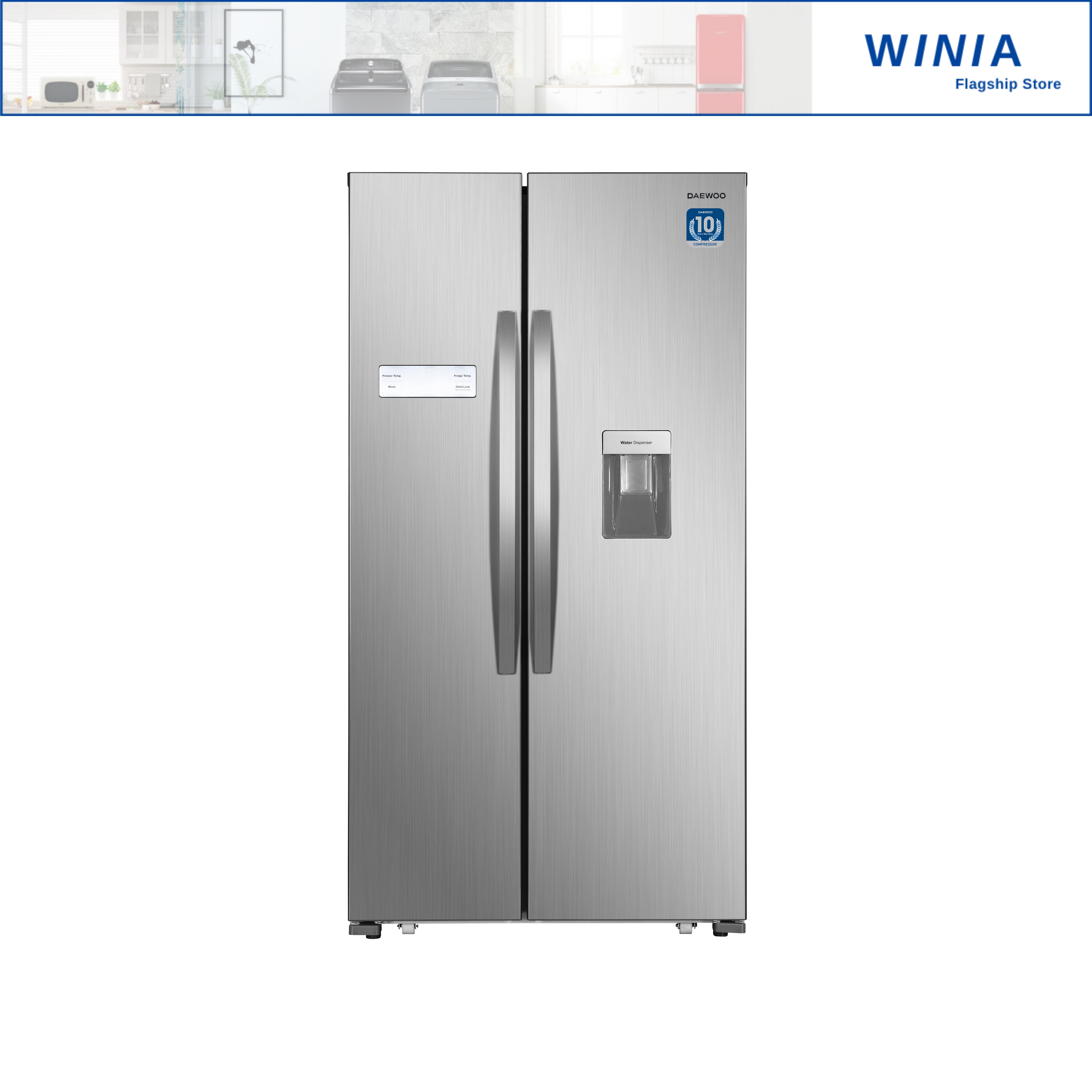 WINIA SIDE BY SIDE REGRIGERATOR 620L FPN-X620D W/ WATER DISPENSER | Lazada