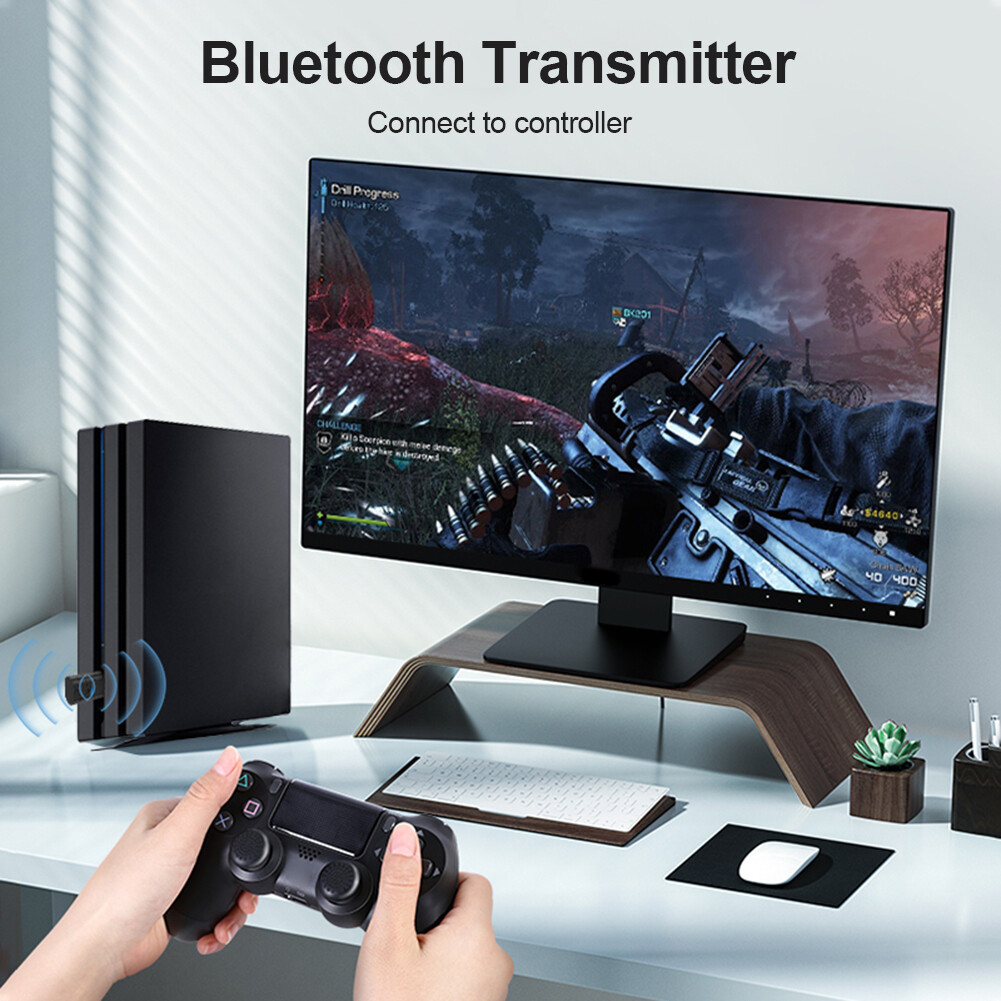 ตัวรับสัญญาณบลูทูธ USB สำหรับ PS5 PS4 Controller PC เครื่องส่งสัญญาณ ...