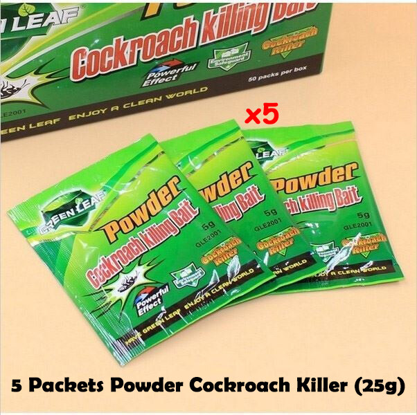 Green Leaf 5 Packets Powder Cockroach Killer Effective Insect Killer ...