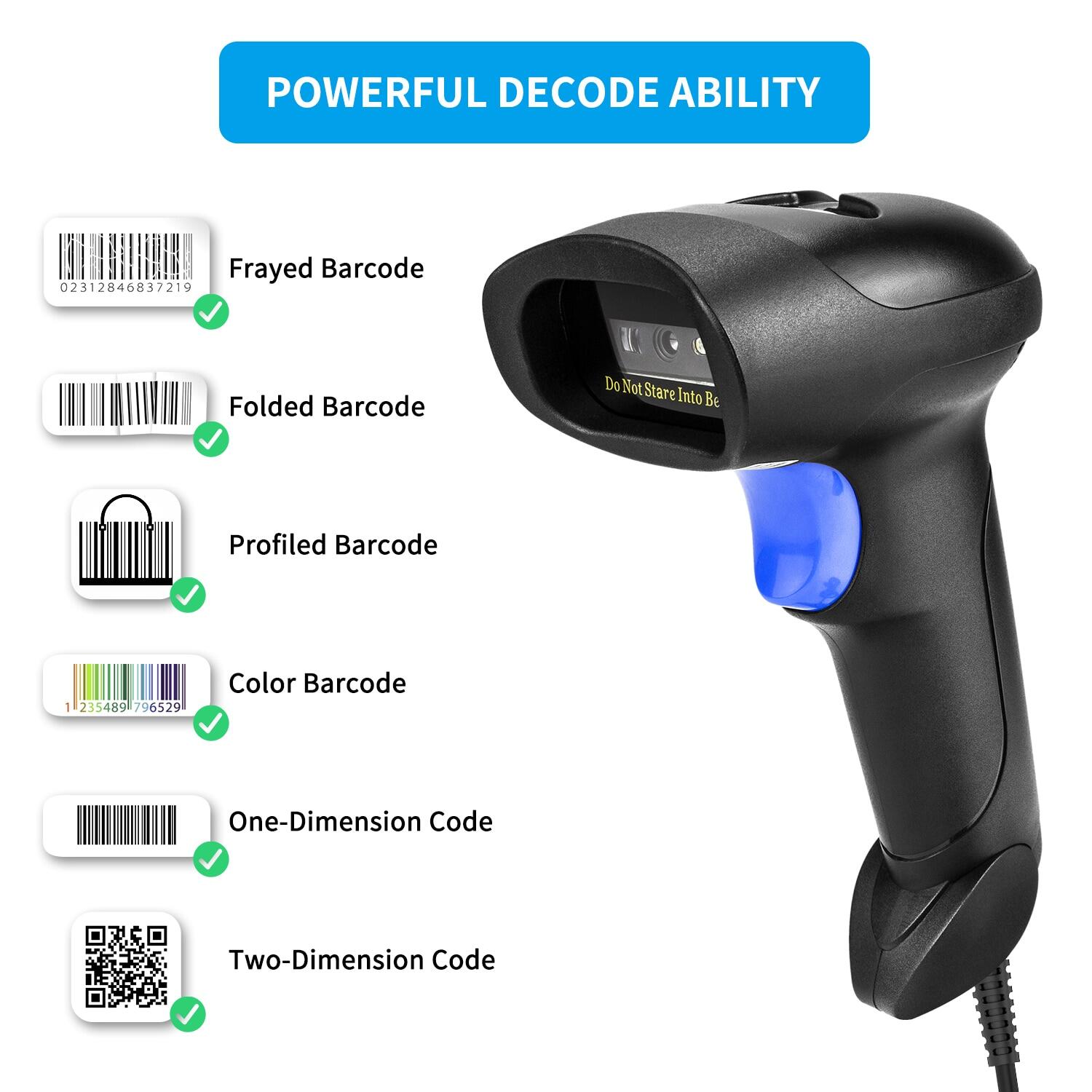 2022 L8ไร้สาย2D Barcode Scanner L5สาย1D/2D QR Code Reader PDF417สำหรับ ...