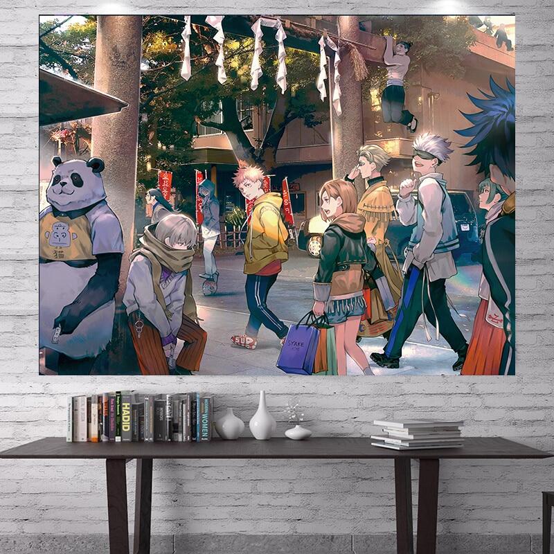 Hogar Japanese Comics Kawaii Room Decor Anime Print Tapestry Home ...
