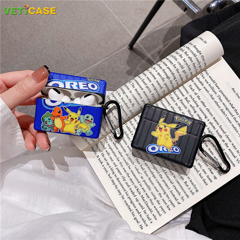 Ốp Tai Nghe Hoạt Hình Poke Mon Pikachu Oreo Hình Vuông Cho Apple ...