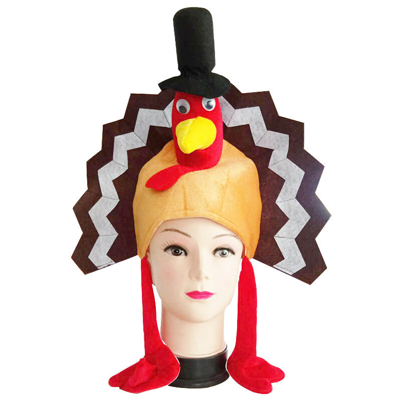 Super Fan) New Halloween ball Funny Adults Hats Chicken Leg Cap ...