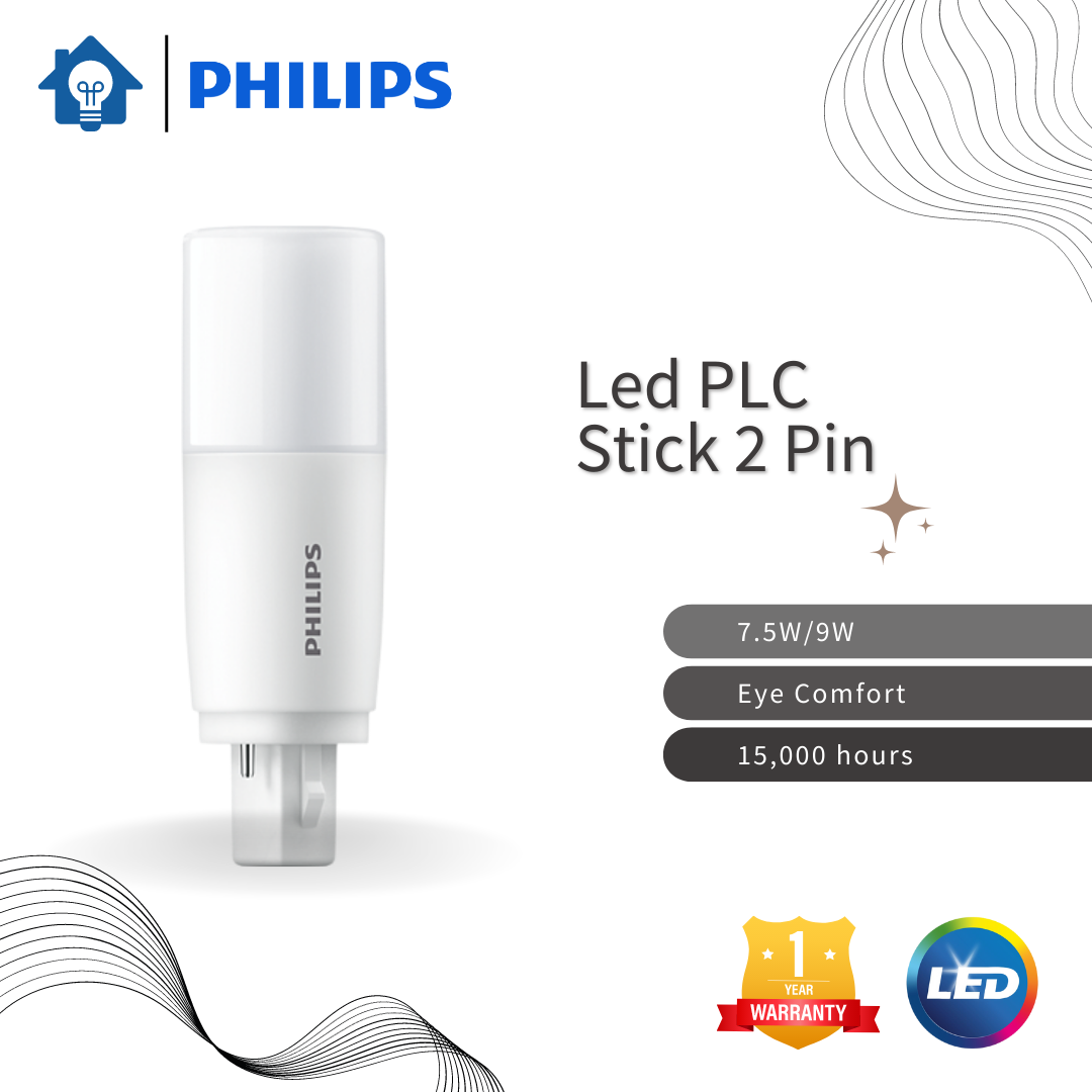 Philips 7.5W 9W LED PLC Stick 2 Pin ( 3000K / 4000K / 6500K ) | Lazada