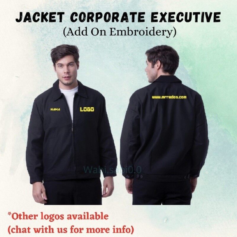 Readystock Jaket Korporat Sulam Nama + Logo Add On Embroidery Executive ...