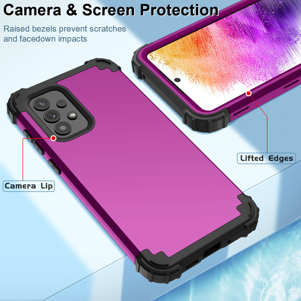 WindCase Samsung Galaxy A33 A53 A73 5G Case Hybrid Soft Silicone Hard ...