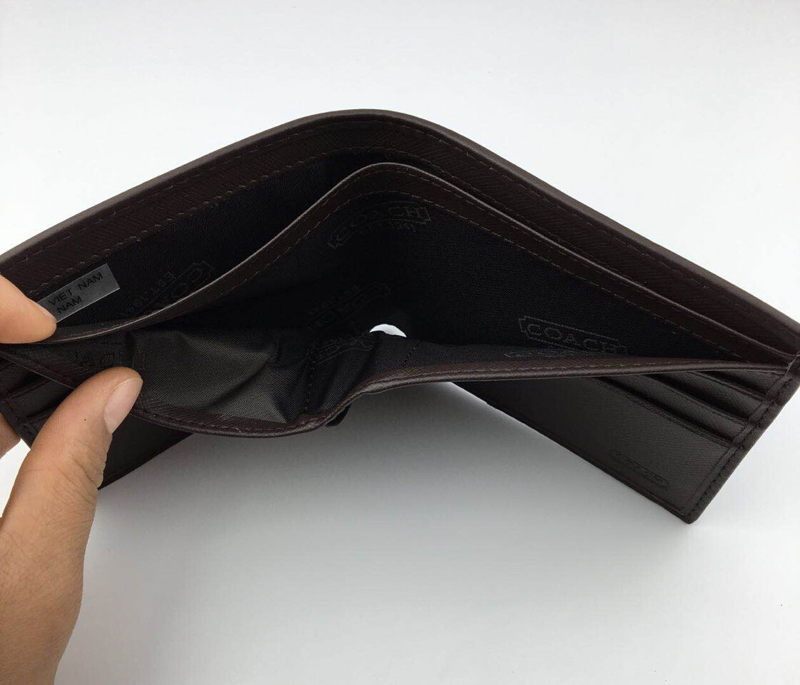 Coach กระเป๋าสตางค์แบบสั้นสำหรับผู้ชายแฟชั่นกระเป๋าสตางค์แบบพับได้ ...