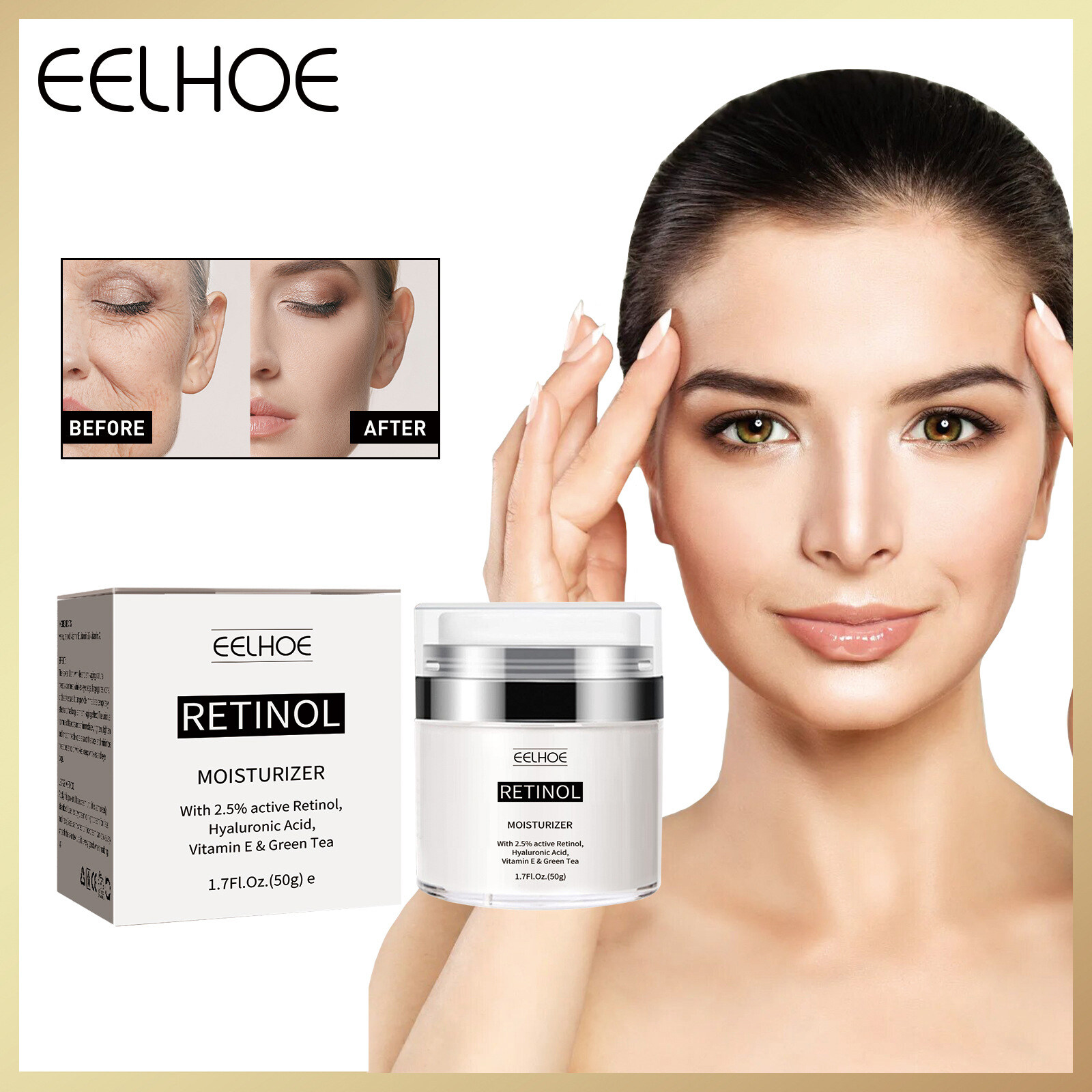Eelhoe Retinol Anti Aging Face Cream Remove Wrinkle Firming Lifting Whitening Brightening ...