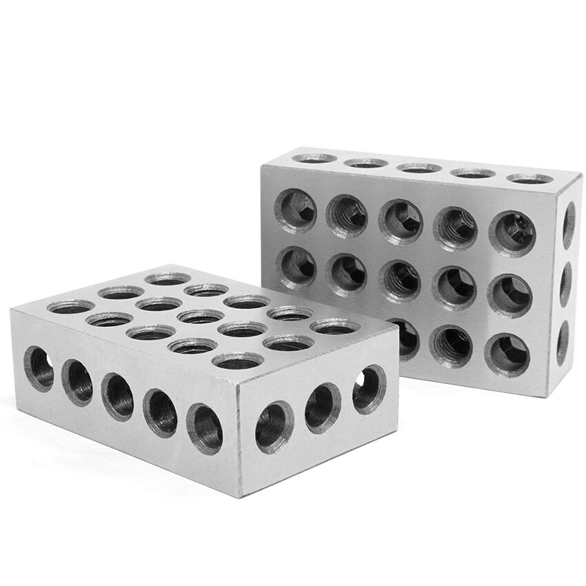2Pcs 25X50X75Mm Precision Blocks,23 Holes Clamping Blocks Metric,Lathe ...