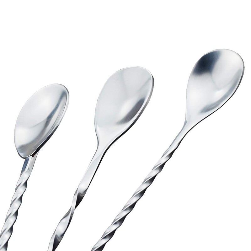 3 Pcs Extra Long Stainless Steel Mixing Spoons Spiral Pattern Bar ...