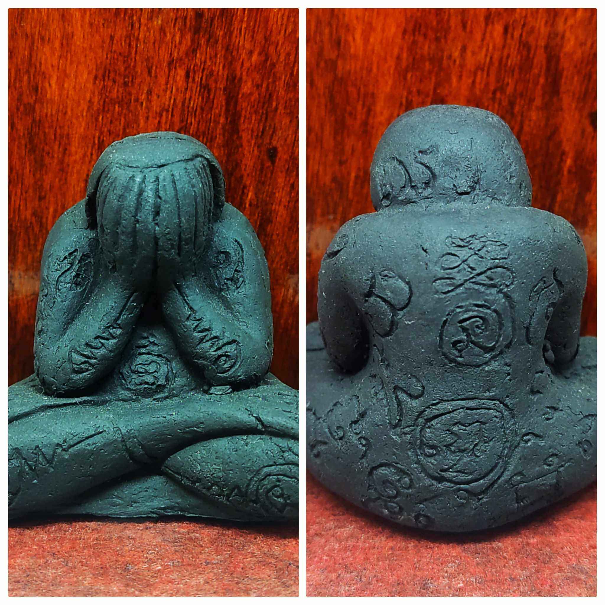 大名鼎鼎专制必打佛名師之一Lp Dam ,Wat Mai Nopparam 督造之圣物,非常精致供奉式掩面佛(又称拍必打佛)小金身,底部有三支 ...