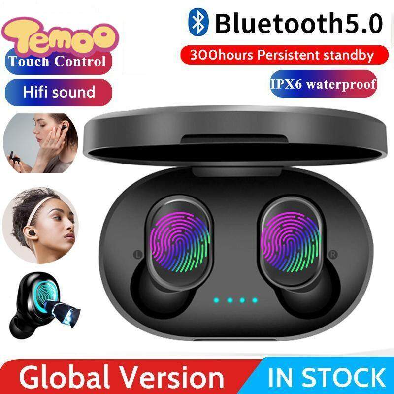 Temoo 100% เดิม a6s จริงไร้สายบลูทูธหูฟัง tws 5.0 ชุดหูฟัง dsp พร้อมไมโครโฟนกีฬาไร้สายชุดหูฟัง ...