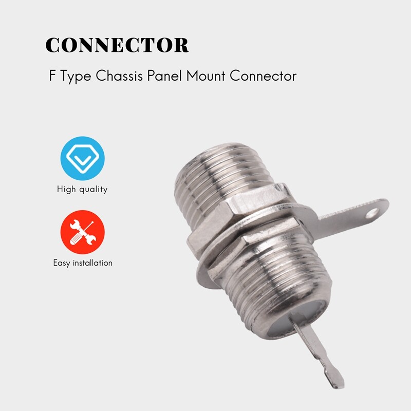 5 Pcs F Type Panel Mounted Socket Female Jack Solder Connector Adapter ...