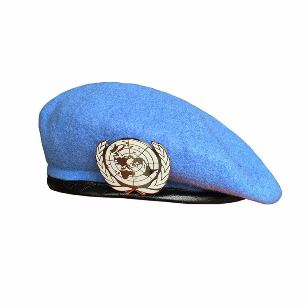 UN BLUE BERET สหประชาชาติ Peacekeeping หมวกลายพรางหมวก UN Badge ขนาด58 ...