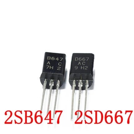 100Pcs = 50คู่2SB647 2SD667 TO-92L ( 50Pcs B647 + 50Pcs D667 ) TO92L 1A/120V ทรานซิสเตอร์ใหม่ ...