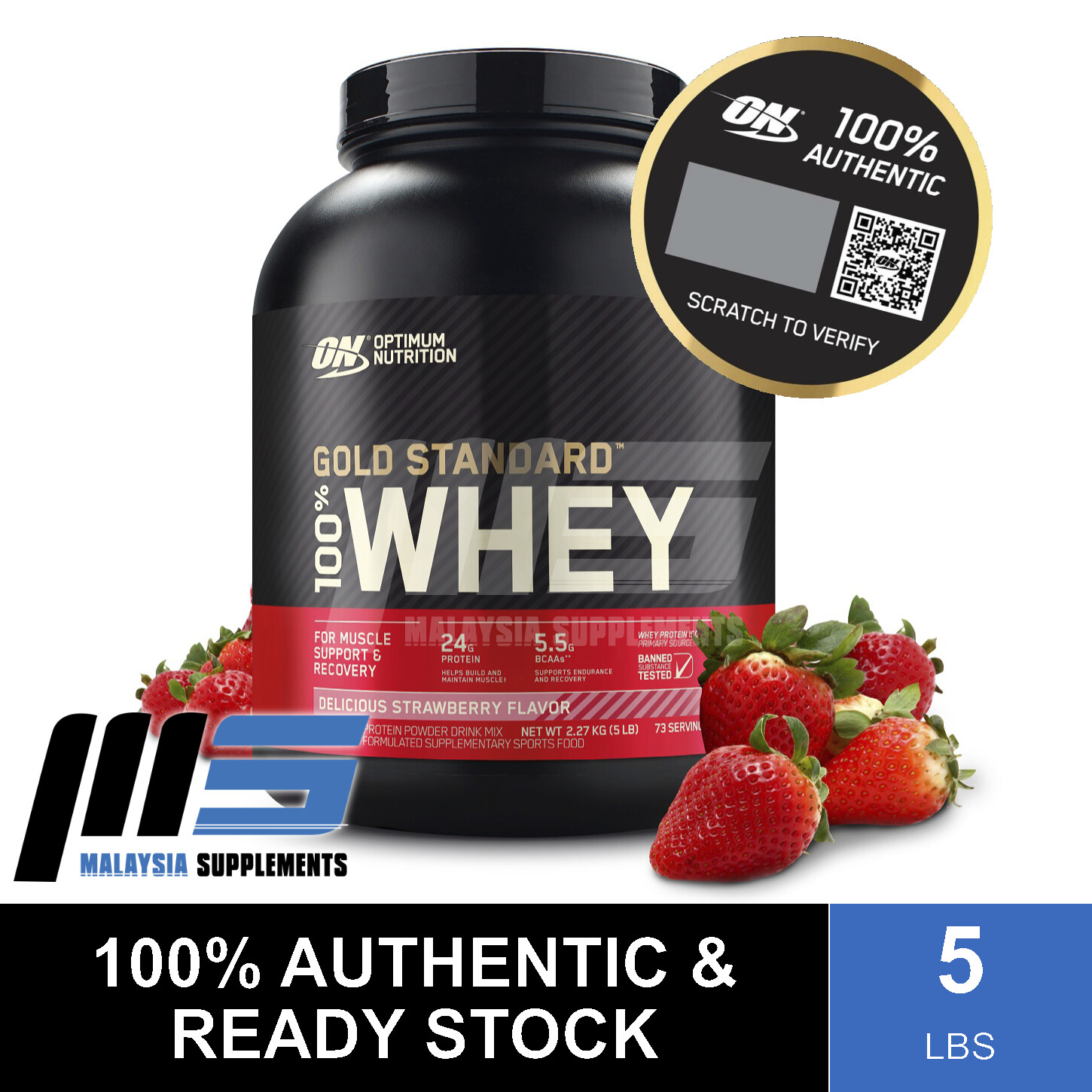 Optimum Nutrition Gold Standard Whey 5lbs - Whey Protein Isolate Powder ...