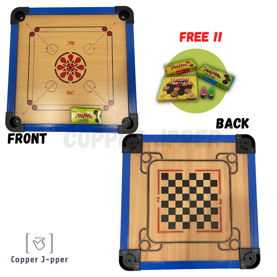 Classic Carrom Board 64cm X 64cm X 2.5cm Double Sided Printed With FREE ...