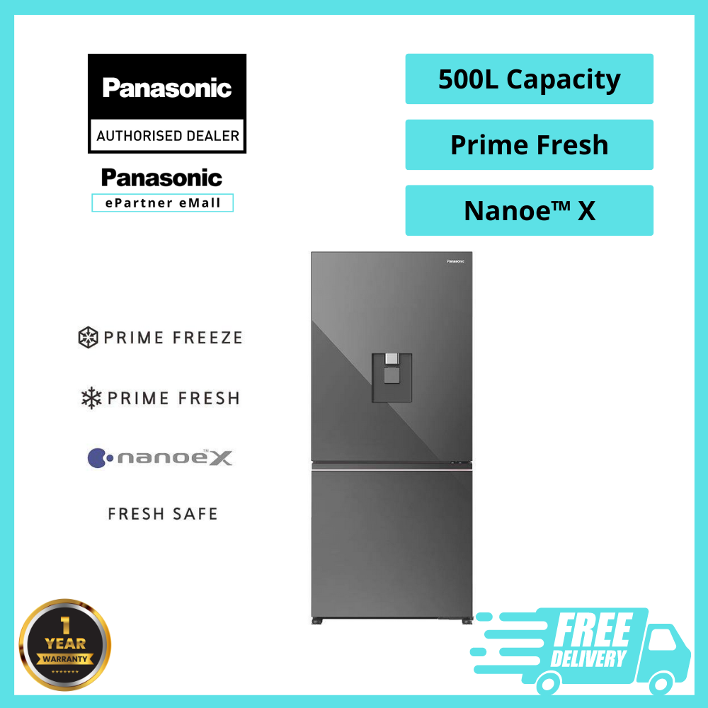 PANASONIC NR-BW530X 500L PRIME+ EDITION PREMIUM 2 DOORS REFRIGERATOR NR ...