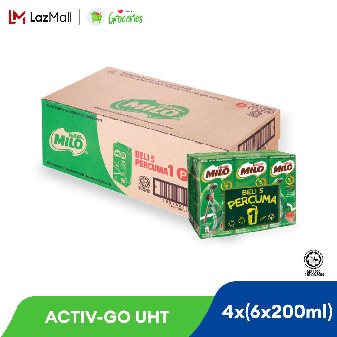 [CARTON] MILO ACTIV-GO UHT 4x6x200ml PR5+1 | Lazada