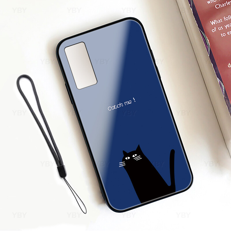 LZDTUD เคสกระจกนิรภัย VIVO V21 V21e 4G 5G V20 SE Pro เคสโทรศัพท์ มีสาย ...