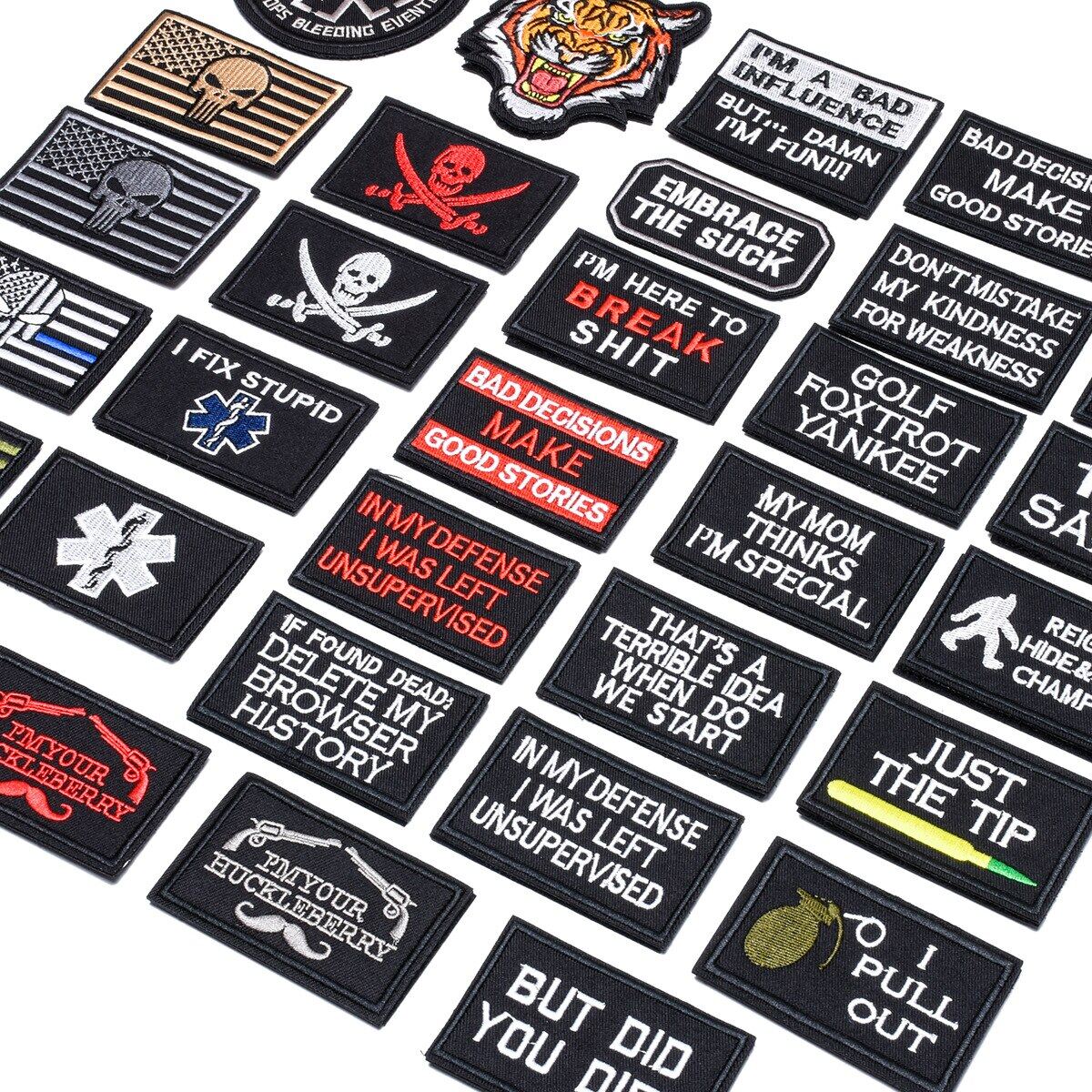 Velcro Patch ยุทธวิธี Morale Slogans กองทัพทหารป้ายป้ายปักสติกเกอร์ ...