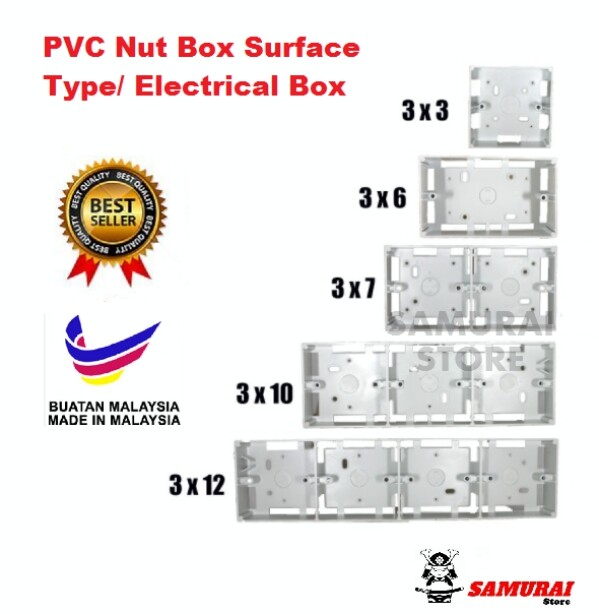 PVC Box Surface Type Nut Box/ Electrical Box/ Base 3x3 / 3x7 / 3x10 ...