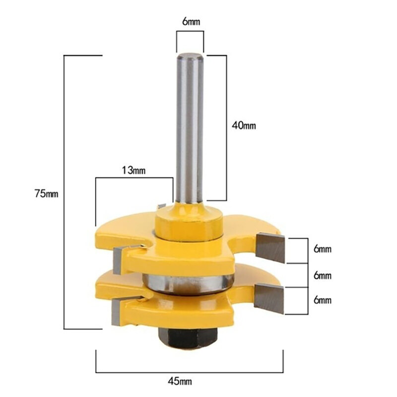 2ชิ้น/เซ็ต1/2*1/4ลิ้นRouter Bit & แท่นจัดวางดอกสว่านงานไม้เครื่องตัด ...