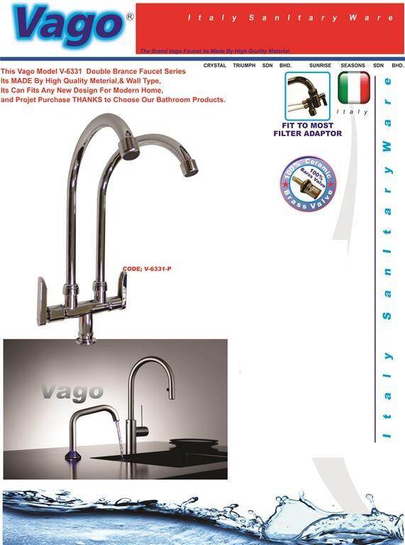 VAGO Basin Mounted Double Kitchen Sink Tap ~V 6331-P | Lazada