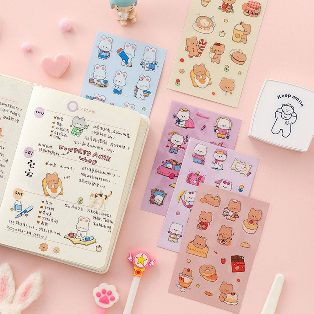 UJYU สติกเกอร์เครื่องเขียนมีกาวในตัวกันน้ำลายการ์ตูน,สติกเกอร์เครื่อง ...